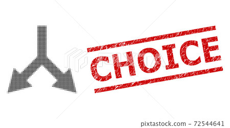 Scratched Choice Seal and Halftone Dotted... - Stock Illustration ...