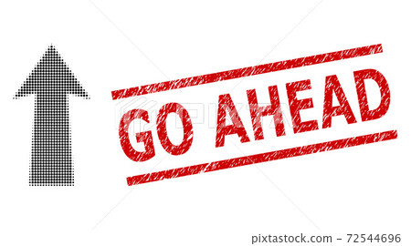 Textured Go Ahead Seal Stamp and Halftone... - Stock Illustration ...