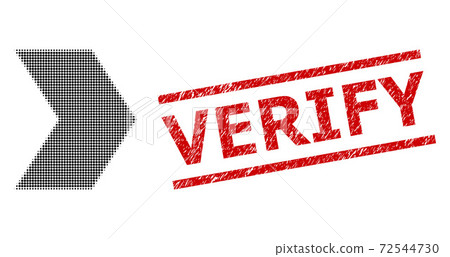 Grunge Verify Stamp and Halftone Dotted... - Stock Illustration ...