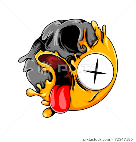 An expression with die face changes to death... - Stock Illustration ...