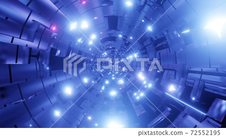 Blinking science fiction space tunnel 3d... - Stock Illustration ...