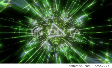 Abstract green triangle science fiction 3d... - Stock Illustration ...