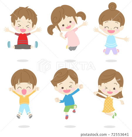 Kids set 1 to jump and rejoice - Stock Illustration [72553641] - PIXTA