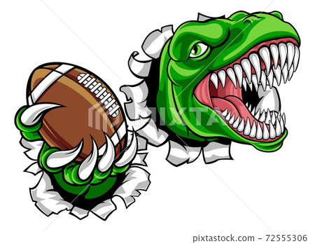 Dinosaur American Football Animal Sports Mascot - Stock Illustration ...