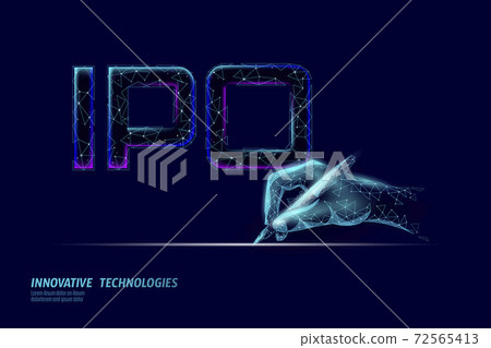 Initial coin offering IPO digital signature... - Stock Illustration ...