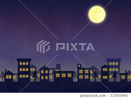 Deformed night view image of the full moon - Stock Illustration ...