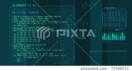 HUD interface elements with part of the code...-插圖素材 [72566515] - PIXTA圖庫