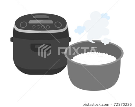 Illustration of cooking rice with a rice cooker - Stock Illustration ...