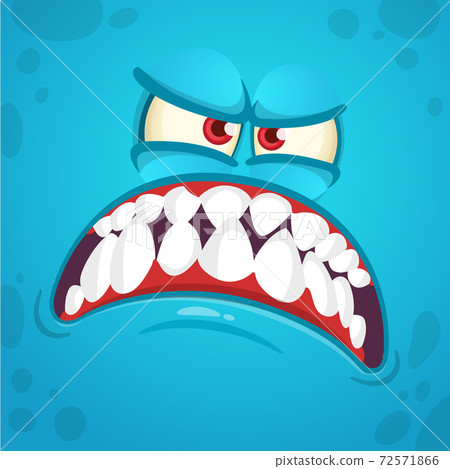 Angry grim cartoon monster face expression. Vector - Stock Illustration ...
