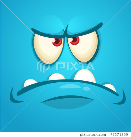 Angry and grumpy cartoon monster face. Vector - Stock Illustration ...