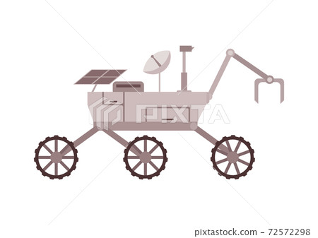Mars rover flat style design. Isolated on white... - Stock Illustration ...