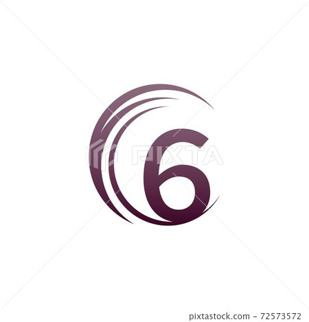 Wave circle number 6 logo icon design - Stock Illustration [72573572 ...