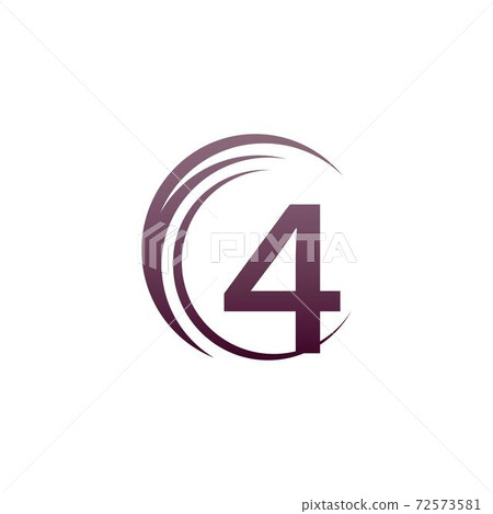 Wave circle number 4 logo icon design - Stock Illustration [72573581 ...