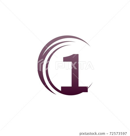 Wave circle number 1 logo icon design - Stock Illustration [72573597 ...