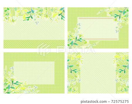 Watercolor green postcard set - Stock Illustration [72575275] - PIXTA