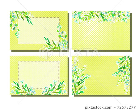 Watercolor green postcard set - Stock Illustration [72575277] - PIXTA