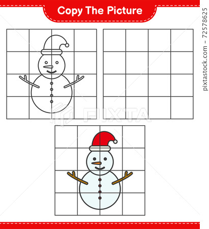 Copy the picture, copy the picture of Snowman...-插圖素材 [72578625] - PIXTA圖庫