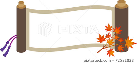 Autumn leaves scroll frame - Stock Illustration [72581828] - PIXTA