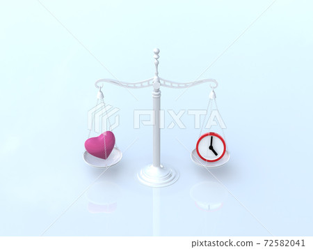 Balance of love and one's time represented by a... - Stock Illustration ...