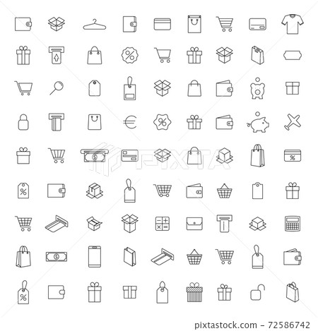 Set of finance and shopping icons, vector...-插圖素材 [72586742] - PIXTA圖庫