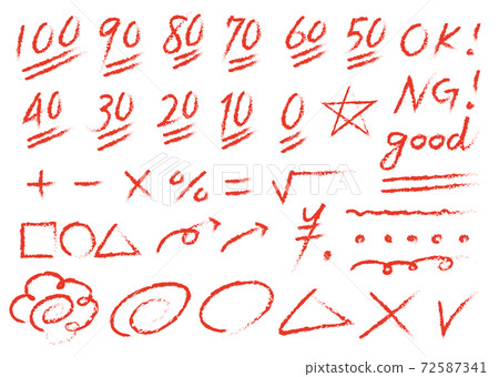 Red pen teacher's faint numbers and letters - Stock Illustration ...