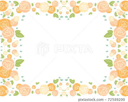 Simple rose frame yellow - Stock Illustration [72589200] - PIXTA
