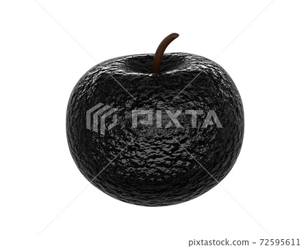 one black bad rotten apple close up isolated on... - Stock Illustration ...