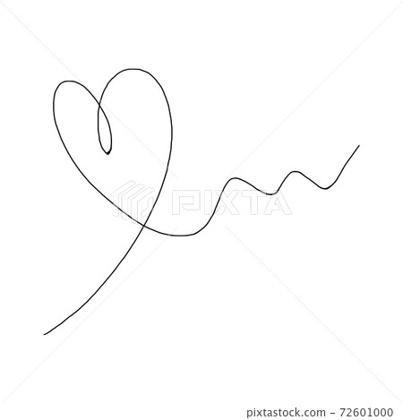 Hand drawn heart with black outline isolated on... - Stock Illustration ...