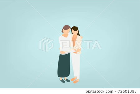 Isometric, LGBT, lesbian couple hugging - Stock Illustration [72601385 ...