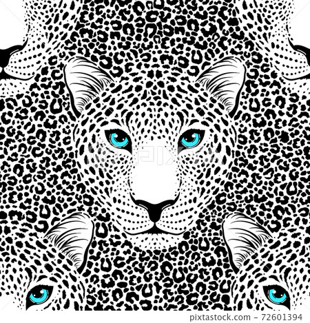 pattern with leopard muzzle and leopard fur. - Stock Illustration ...