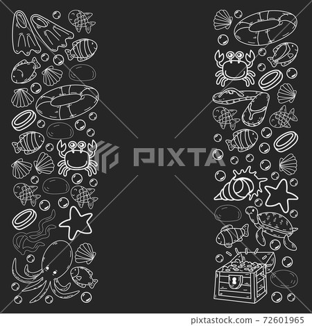 Diving pattern with children. Octopus, whale.... - Stock Illustration ...