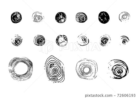 Set of isolated black brush textured round shapes - Stock Illustration ...