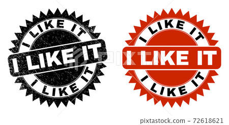 I LIKE IT Black Rosette Stamp with Scratched Style - Stock Illustration ...