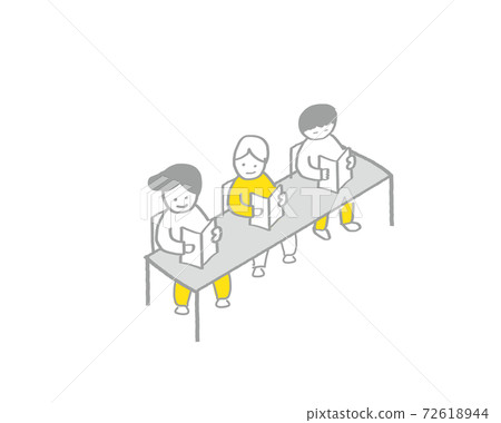 School life / Simple line art hand-drawn... - Stock Illustration ...
