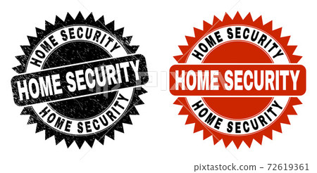 HOME SECURITY Black Rosette Watermark with... - Stock Illustration ...