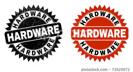 HARDWARE Black Rosette Stamp with Grunged Surface - Stock Illustration ...