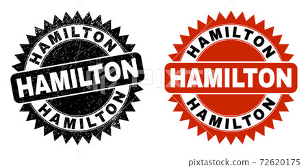 HAMILTON Black Rosette Watermark with Grunged... - Stock Illustration ...