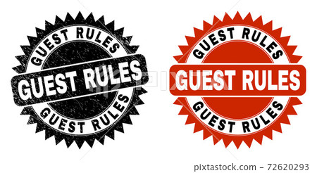 GUEST RULES Black Rosette Seal with Unclean Style - Stock Illustration ...