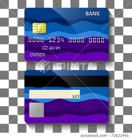 purple banking debit credit card design chip - Stock Illustration ...