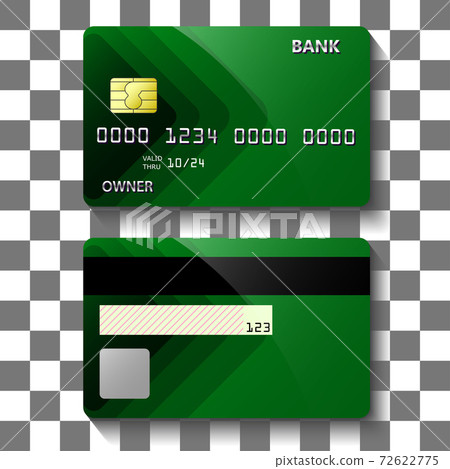 green banking debit credit card chip design - Stock Illustration ...