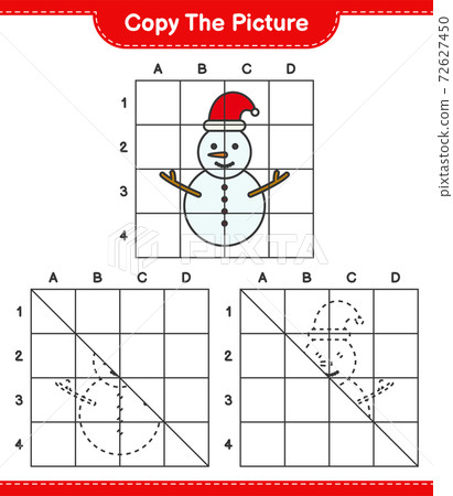 Copy the picture, copy the picture of Snowman... - Stock Illustration ...
