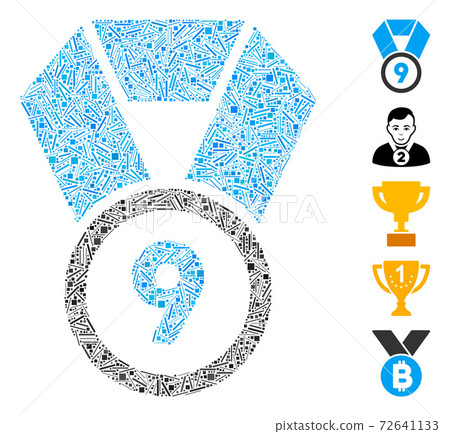 Line Collage 9Th Place Medal Icon - Stock Illustration [72641133] - PIXTA
