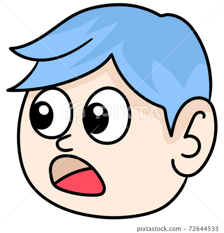 a man with an expression of shock and awe,... - Stock Illustration ...