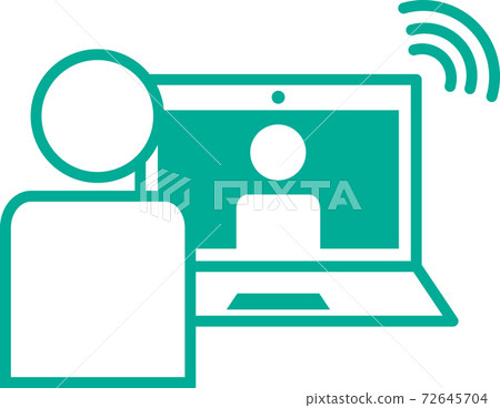 Remote (telework) image illustration icon - Stock Illustration ...
