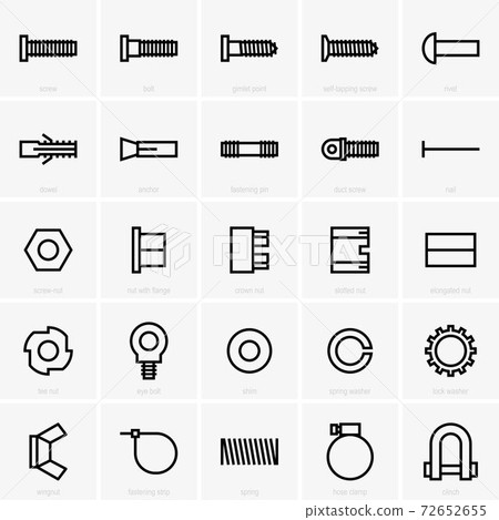 Fasteners icons - Stock Illustration [72652655] - PIXTA