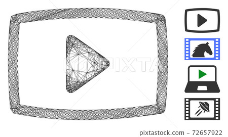 Linear Video Screen Vector Mesh - Stock Illustration [72657922] - PIXTA