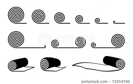 Rolled Carpet Icons Collection Isolated on... - Stock Illustration ...