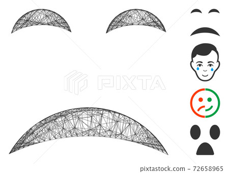Linear Sadness Smiley Vector Mesh - Stock Illustration [72658965] - PIXTA