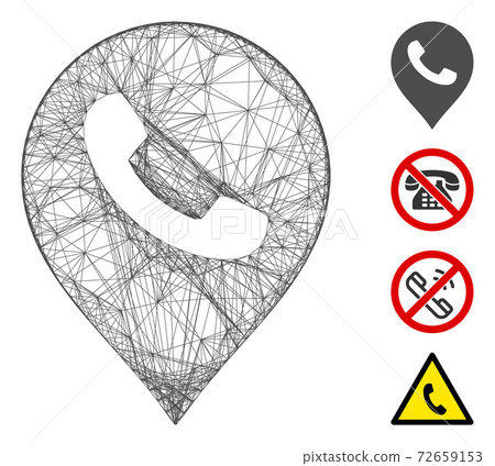 Linear Phone Receiver Marker Vector Mesh - Stock Illustration [72659153 ...