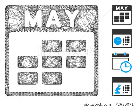 Linear May Calendar Grid Vector Mesh - Stock Illustration [72659871 ...